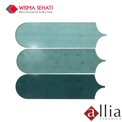 Promo Keramik 9x30.8 Allia Feather Green Glossy Light/Middle/Green JH ...