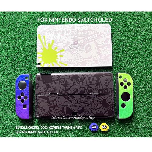 Jual Bundling Splatoon Casing Dock Cover&Thumbgrip for Nintendo Switch ...