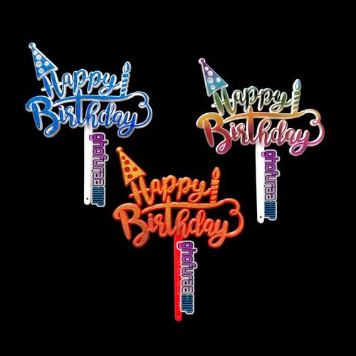 Jual Topper cake akrilik hiasan kue ulang tahun cake topper happy ...