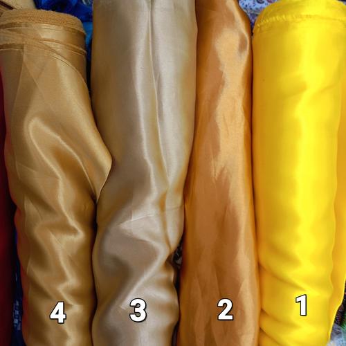 Jual kain satin saten sateen meteran gold emas kuning coklat emas ...