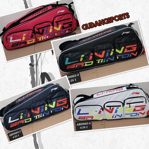 Jual TAS BADMINTON LINING ABDS 661 / ABDS661 ORIGINAL TAS RAKET - NAVY ...