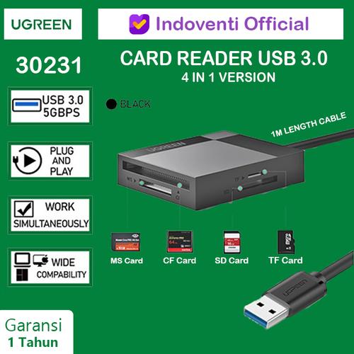Jual UGREEN All In One Card Reader 4 in 1 USB 3.0 & Type - C Original ...