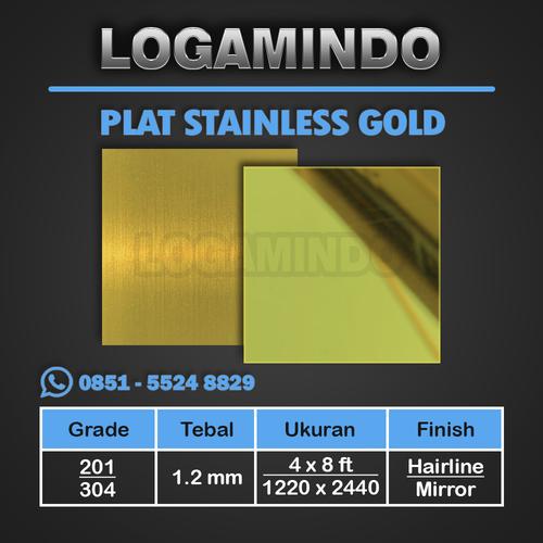 Jual Plat Stainless Steel Warna Gold 1.2 mm 1,2 mm 4x8 ft 122x244 cm ...