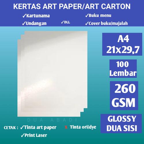 Jual Kertas art carton/art paper 260 gsm isi 100 lembar A4 - Kota ...