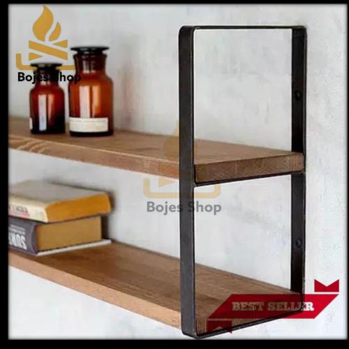 Jual besi bracket rak tempel dinding besi penyangga rak gantung dinding ...