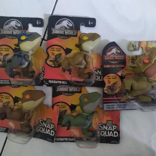 Jual jurrasic world snap squad wave 3 raptor + bonus spinosaurus wave 9 ...