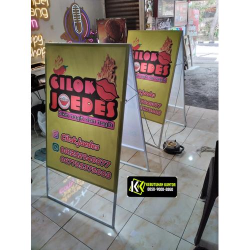 Jual Standing Banner Besi Portabel Led 2Sisi Banner Portable Led 70X100 ...