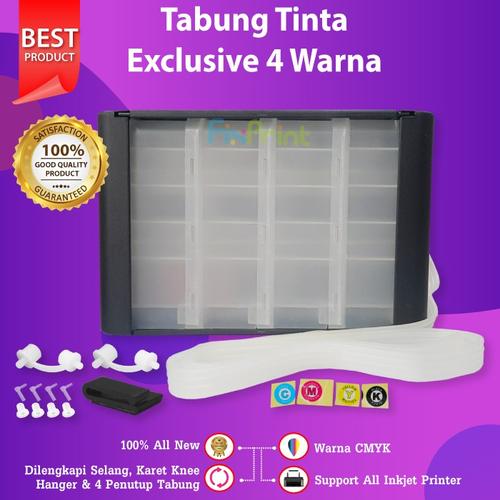 Jual Tabung Exclusive Tinta Printer 4 warna Modif Printer Box Hitam ...