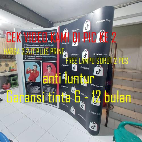 Jual backwall / backdrop portable 3 x3 curve included printing ...