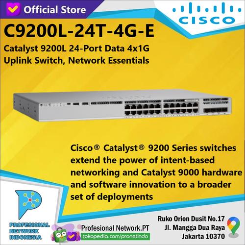 Promo Cisco C9200L-24T-4G-E Catalyst 9200 Series Switch + SmartNet ...