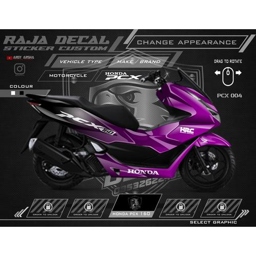Promo Decal Sticker Honda PCX 160 New Fullbody Motif Two Colour Gradasi ...