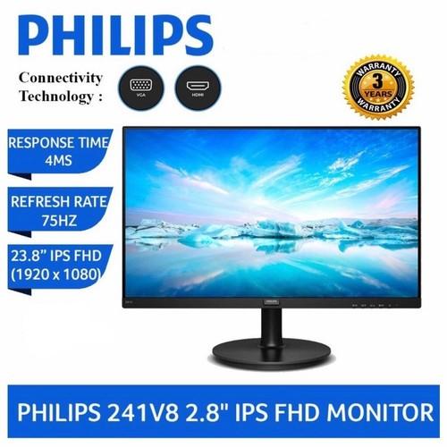 Jual MONITOR LED PHILIPS 241V8 (23.8 INCH IPS 75HZ FULL HD VGA HDMI ...