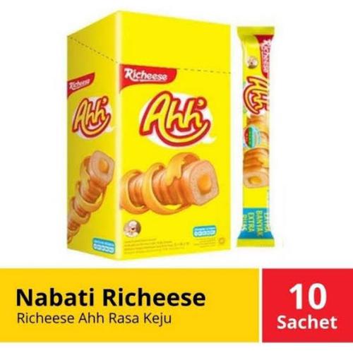 Jual Snack Wafer bersalut keju Nabati Ahh Richeese ( isi 10 ) cemilan ...