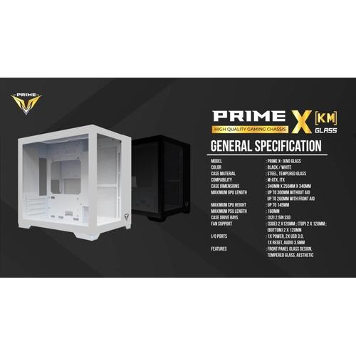 Jual Casing PRIME X-[KM] GLASS - mATX PREMIUM GAMING CASE 0.7mm STEEL ...