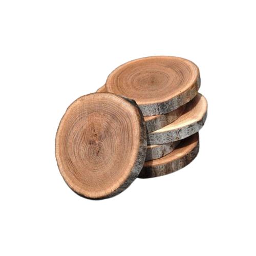 Jual Topwood Coated Natural wooden coaster 8 Cm Tatakan gelas cangkir ...