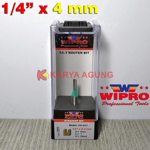 Jual WIPRO Straight Bits (1/4" x D 4 mm) / Mata Profil Kayu Router Bit ...