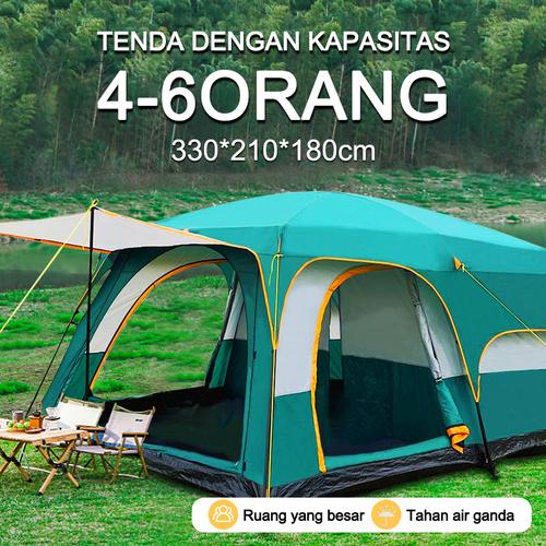 Promo Tenda Camping 4-6 Orang 3.32.11.8M Portable Waterproof Camping ...