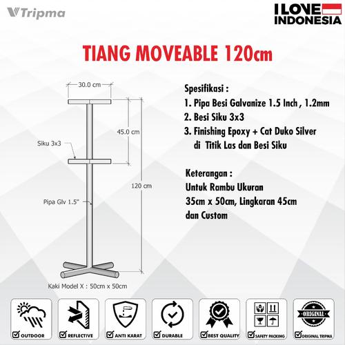 Jual Tiang Moveable Model Kaki X Tinggi 120cm Galvanize - Kota Bandung ...