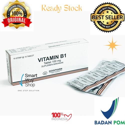 Jual Vitamin B1 100mg 1 Box isi 100 Tablet Novapharin ORI BPOM - B1 ...