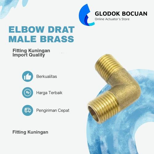 Jual ELBOW KUNINGAN DRAT LUAR / KNEE BRASS DRAT MALE - 3/8 Inch ...