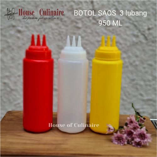 Jual Botol Saos 3 lubang 950 ml 32Oz Squeeze Dispenser Bottle Triple ...