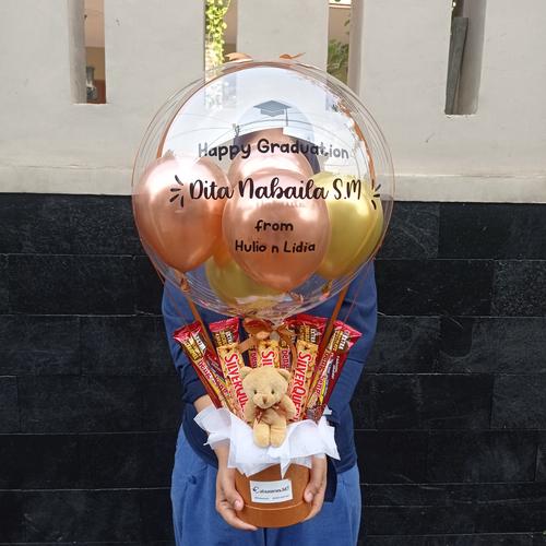 Jual Buket Balon - Bucket Balon Coklat Snack Beng Beng - Hitam Bln Gold ...