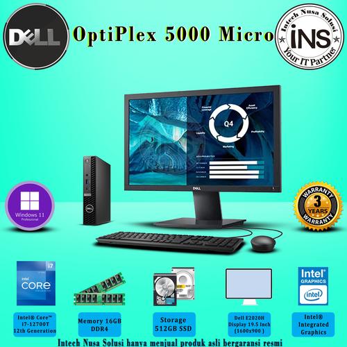 Jual PC DELL OptiPlex 5000 Micro i7-12700T 16GB 1TB SATA/512GB/1TB SSD ...