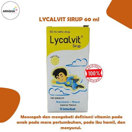 Jual LYCALVIT SIRUP 60 ml - MULTIVITAMIN, KALSIUM, LYSINE UNTUK MASA ...