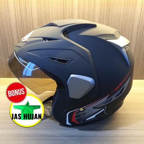 Promo Helm Motor SNI Half Face Pria Wanita Dewasa VIRTUE Kaca Riben M L ...