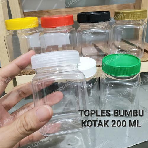 Jual TOPLES PLASTIK KOTAK 200 ML - TUTUP HITAM, DENGAN SEAL - Jakarta ...