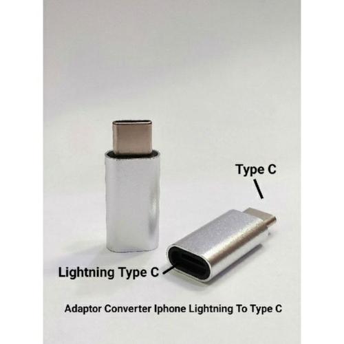 Jual converter iphone to type C 2in1 adaptor sambungan lightning ke ...
