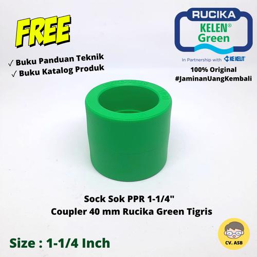 Jual Sock Sok PPR 1-1/4" 1-1/4 Inch 40mm Coupler 40mm Rucika Green ...