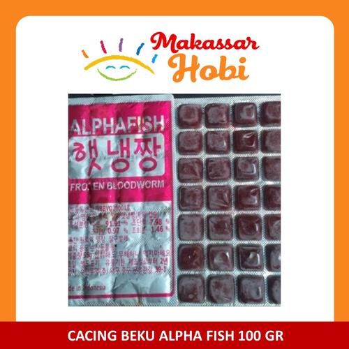 Jual Cacing Beku Alpha Fish 100 gr gram Cabek Kapsul Alphafish Makanan ...