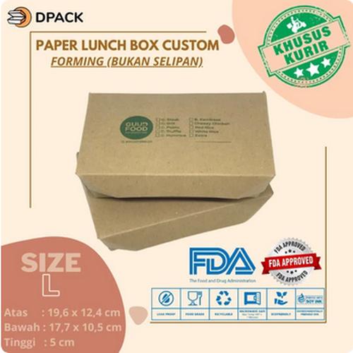 Jual CUSTOM PRINT Paper Lunch Box Kraft Ukuran L | Minimum 100 - 100 ...