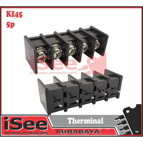 Jual Terminal Block blok Hitam 5P PCB 5 P KF45 5 Pin KF 45 baut ...
