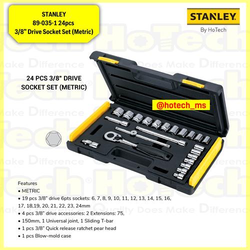 Jual STANLEY|89-035-1 24pcs 3/8” Drive Socket Set (Metric)|Kunci Shock ...