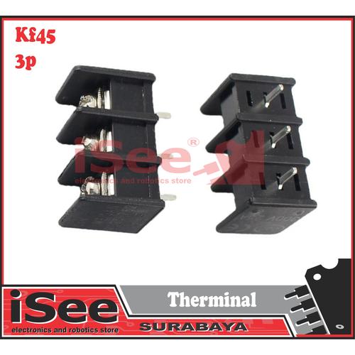 Jual Terminal Block blok Hitam 3P PCB 3 P KF45 3 Pin KF 45 baut ...
