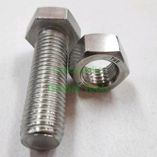 Jual baut mur ss304 m22x70 hex bolt nut sus m22 x 70 kunci 32 THE A2-70 ...