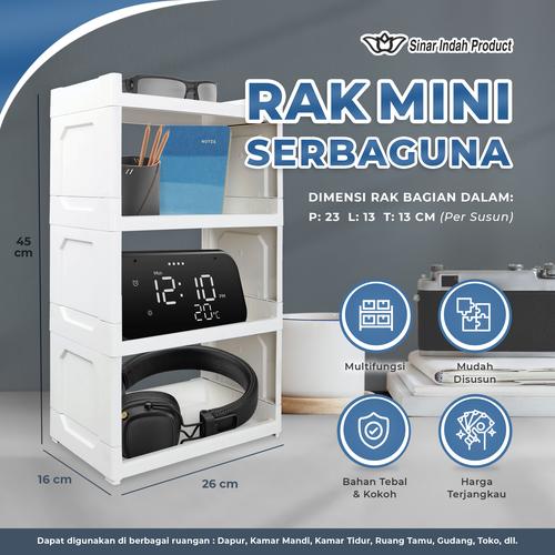 Jual Rak Plastik Mini Susun 4. Rak Susun Serbaguna. Rak Kosmetik ...
