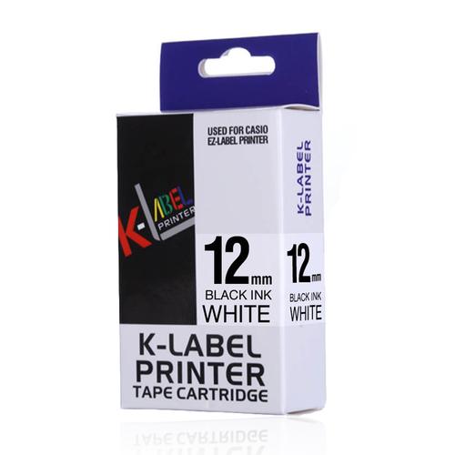 Jual EZ- Label Casio Tape Cartridge XR-12WE1 Black INK White 12MM X 8m ...