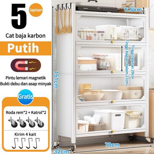 Promo Rak dapur Serbaguna Lemari 5 Susun Rak oven microwave Multifungsi ...