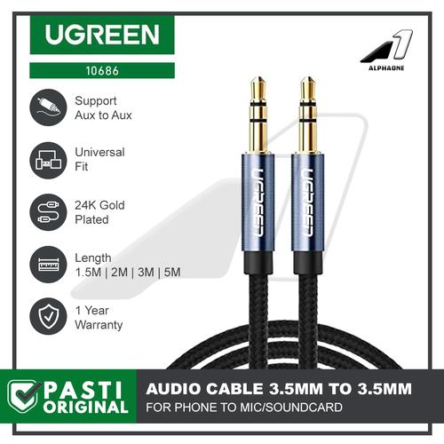 Jual UGREEN Kabel AUX Audio 3.5mm Male to Male Braided AUX Cable HiFi 10686 - 2M - Jakarta Utara ...