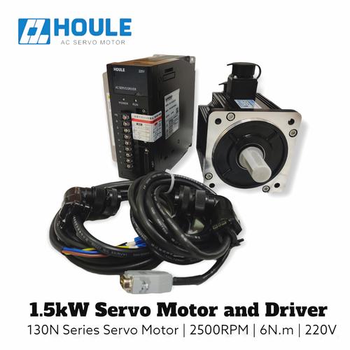 Jual Houle Servo Motor 1500W 1.5KW SET Drive 220V 2500RPM 6NM Driver ...