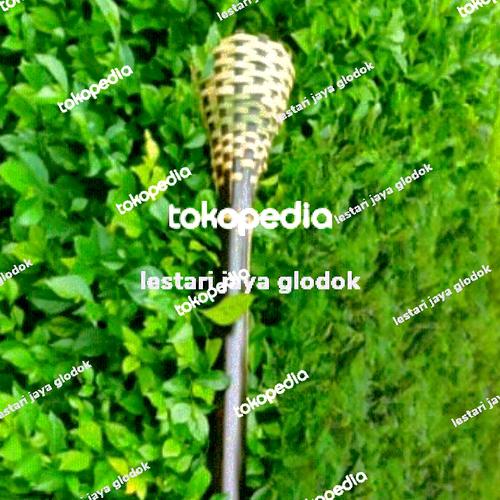 Jual Obor Bambu Obor Hiasan bambu Hitam 1 Meter Komplit botol+sumbu ...