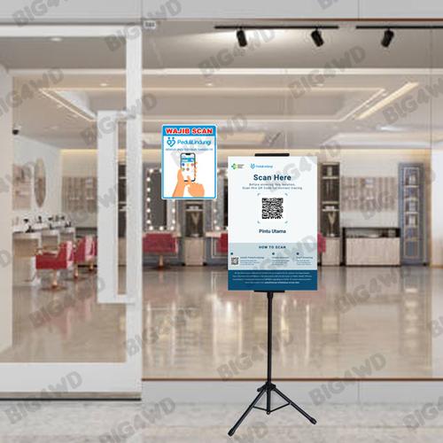Jual PAKET POSTER CHECK IN LENGKAP KAKI + PAPAN + STIKER WAJIB CHECK IN ...