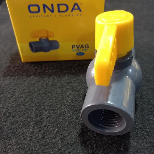 Jual kran ball valve drat dalam PVAG 1/2: inch Onda stop kran 1/2 ...