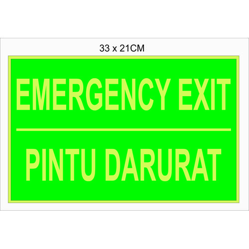 Promo Custom Cutting Sticker EMERGENCY EXIT Glow In The Dark 2warna ...