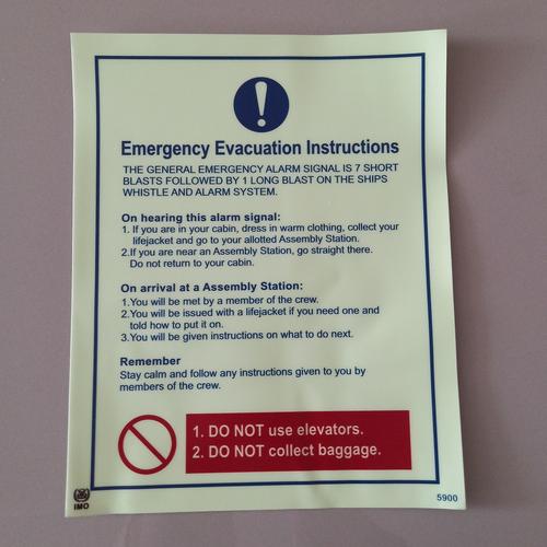 Jual 335900 Mandatory Signs,Emergency Instrutions For Passeengers ...