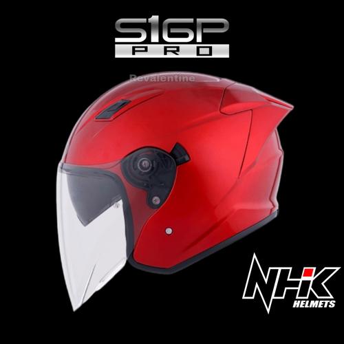 Jual NHK S1GP PRO Royal Red Double Visor Helm Half Face merah Glossy ...