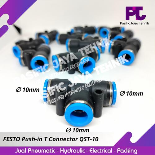 Jual FESTO QST-10 Push in T Connector One-touch fitting for ∅10 ...